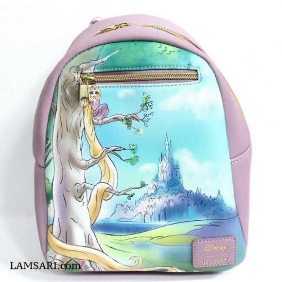 Loungefly | Bags | Loungefly Disney Tangled Painted Landscape Mini ...